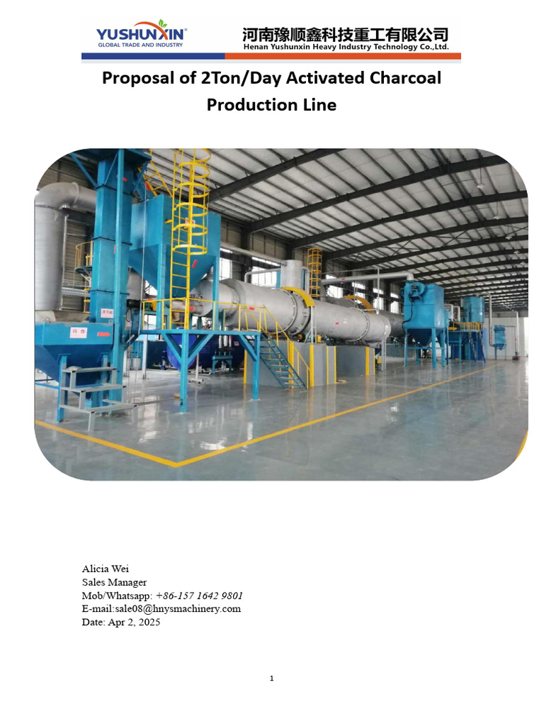 2 Ton/Day Activated Charcoal Production | PDF | Exhaust Gas | Combustion