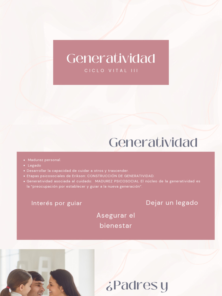 GENERATIVIDAD | PDF | Adultos | Ciencias del comportamiento