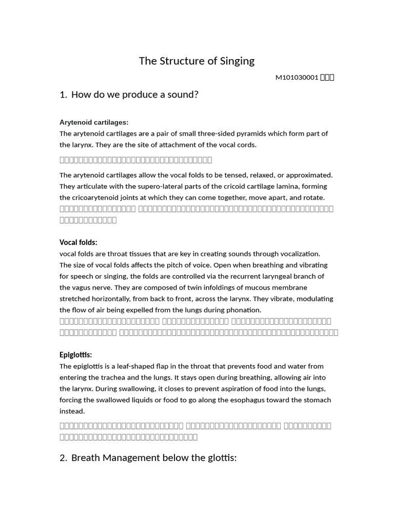 The Structure of Singing講稿 | PDF | Larynx | Lung