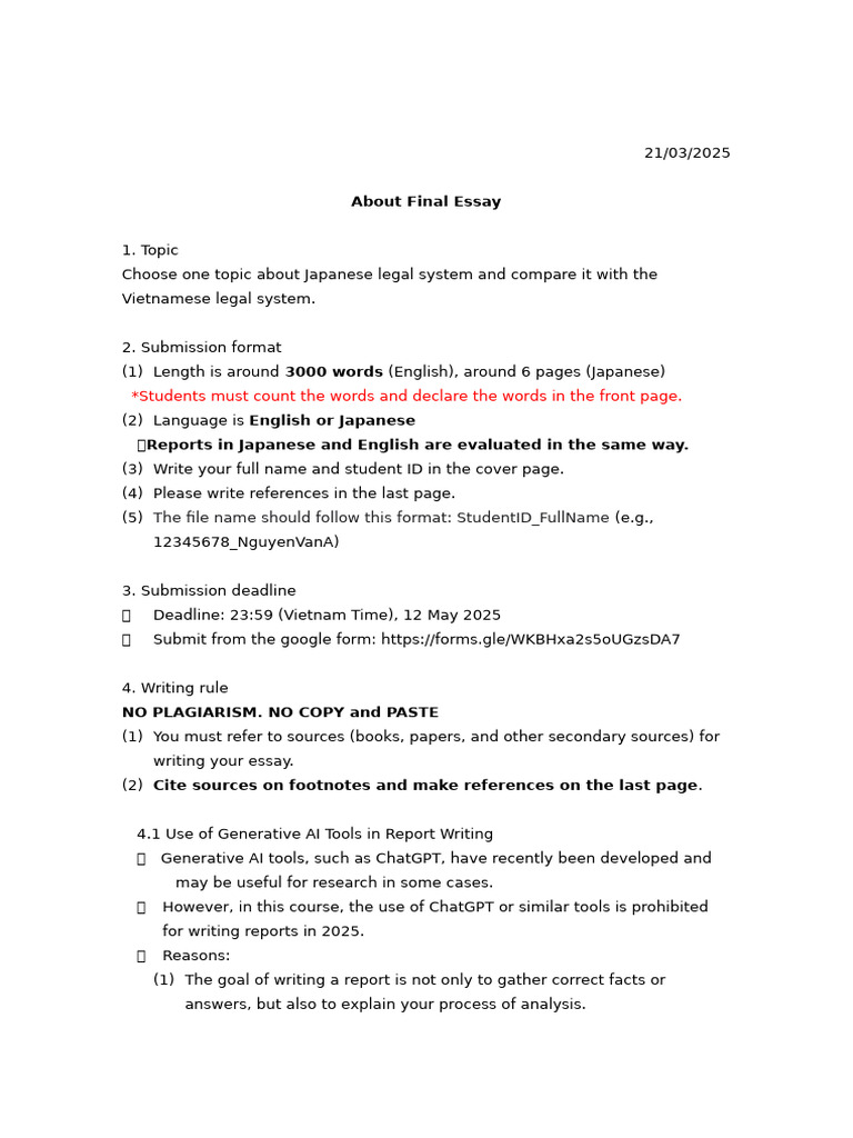 2025 Final Assignment | PDF | Plagiarism | Essays