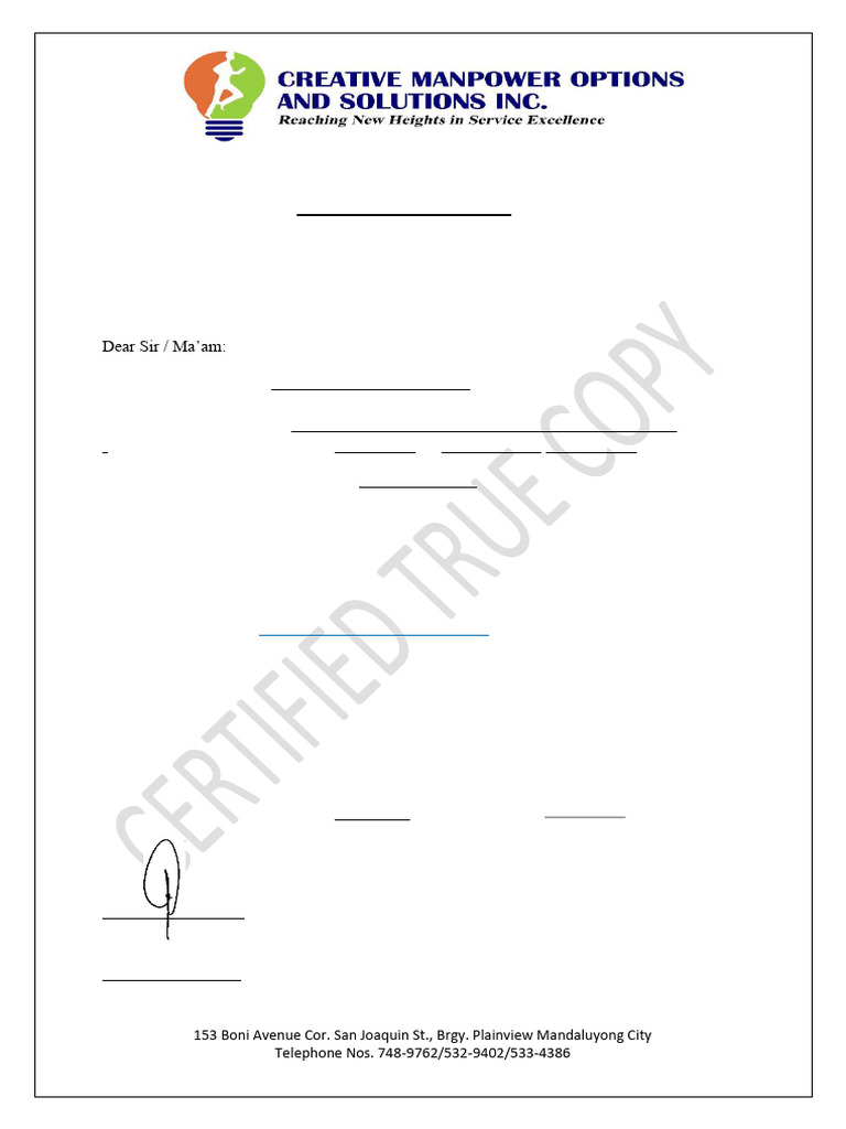 NS - Absent Letter - WIN WIN MART | PDF