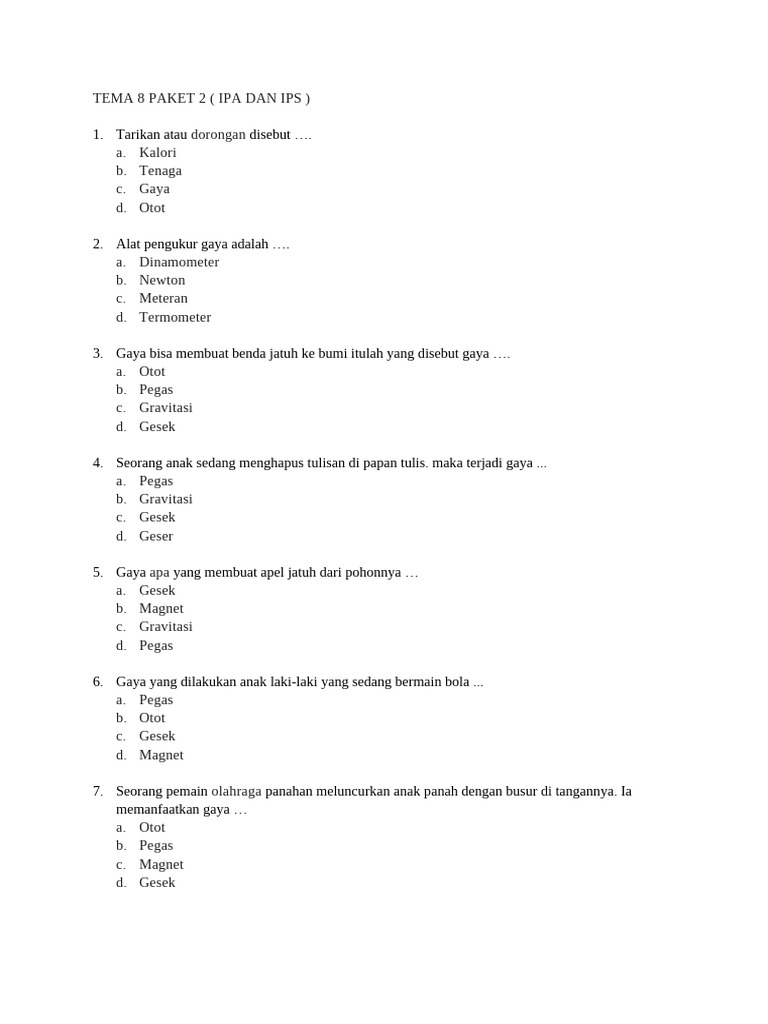 Tema 8 Ipa, Ips Kls 4 | PDF