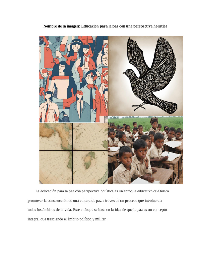 Educacion para La Paz Con Una Perspectiva Holistica - Trabajo 4 | PDF ...