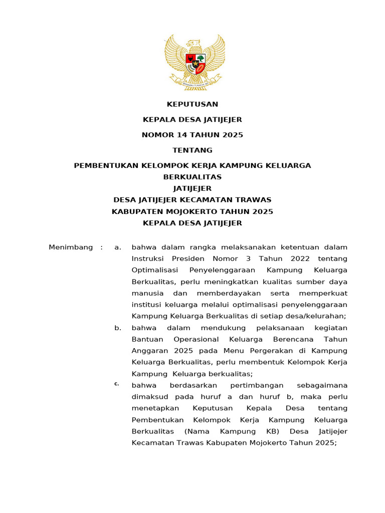 Draft SK Kampung KB 2025 | PDF