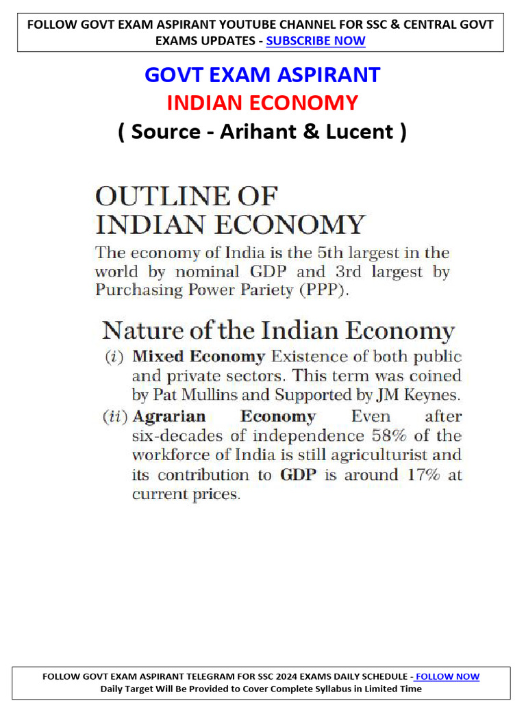 Economy Study Material For Competitive Exams | PDF | Fiscal Policy | Inflation