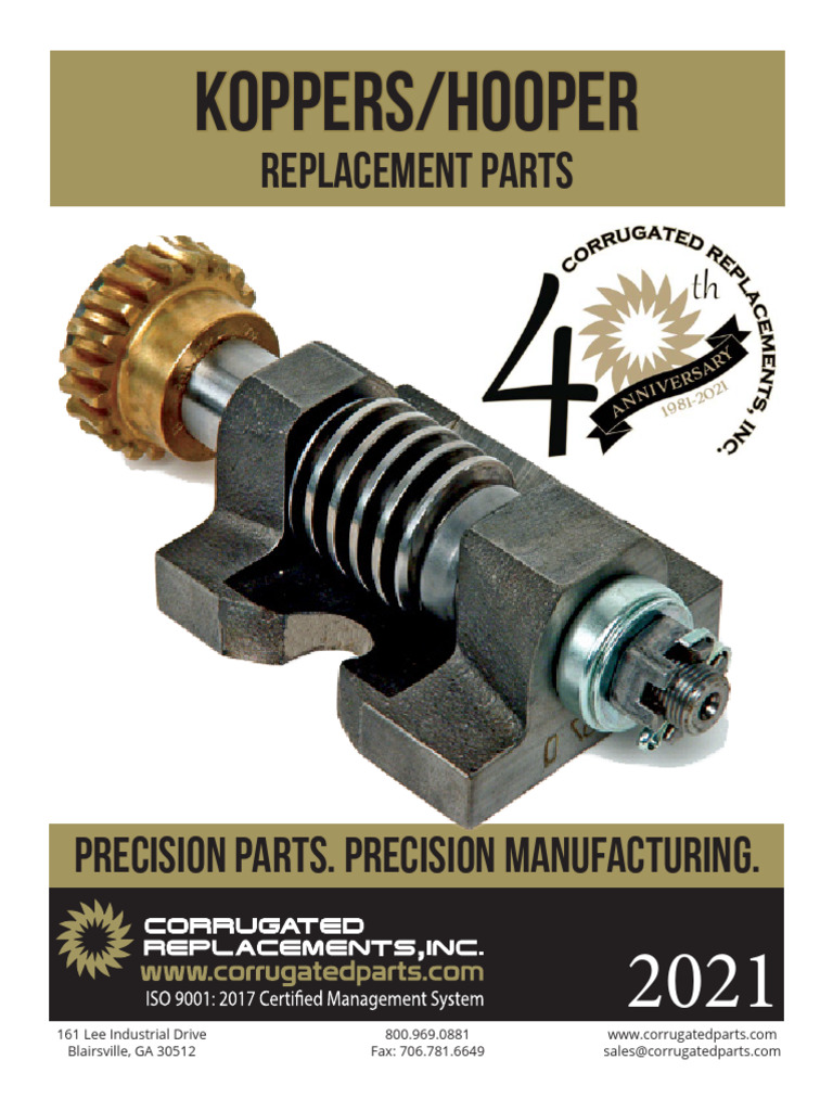 Koppers/Hooper Replacement Parts Guide | PDF | Bearing (Mechanical) | Gear