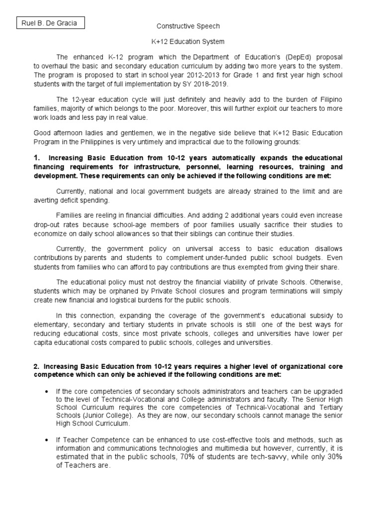 Constructive Speech Rdg | State School | Private School