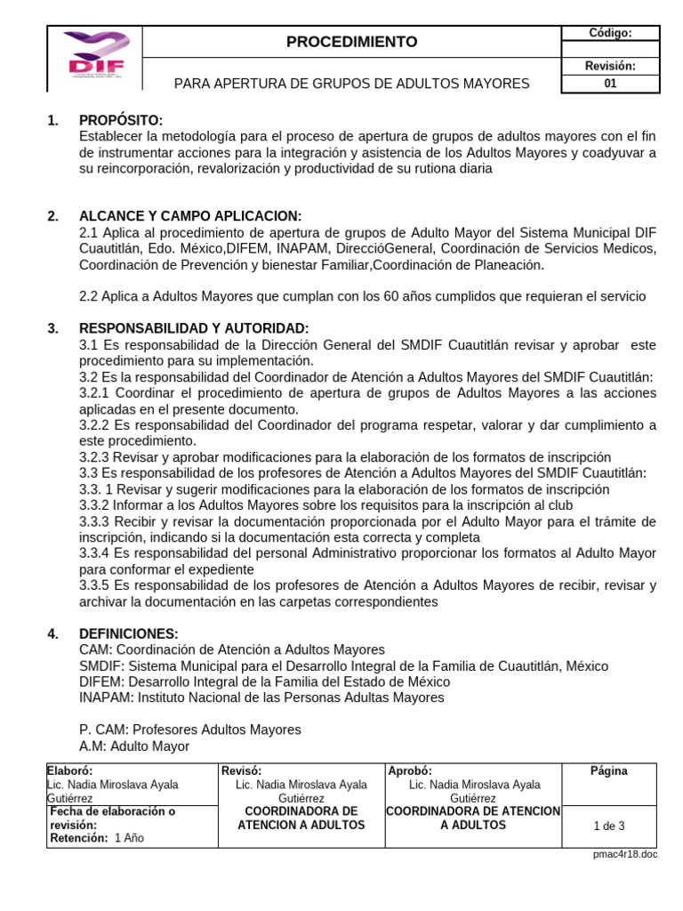 acm-formato-de-procedimientos | PDF