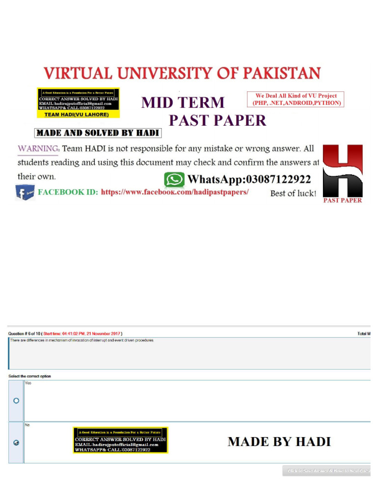 Cs609 Midterm File 2 Solved by Team Hadi | PDF