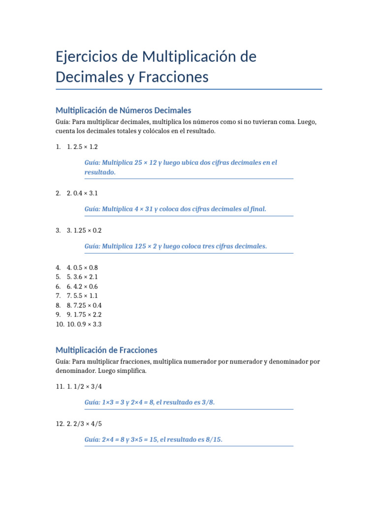 Ejercicios de Multiplicación y División | PDF