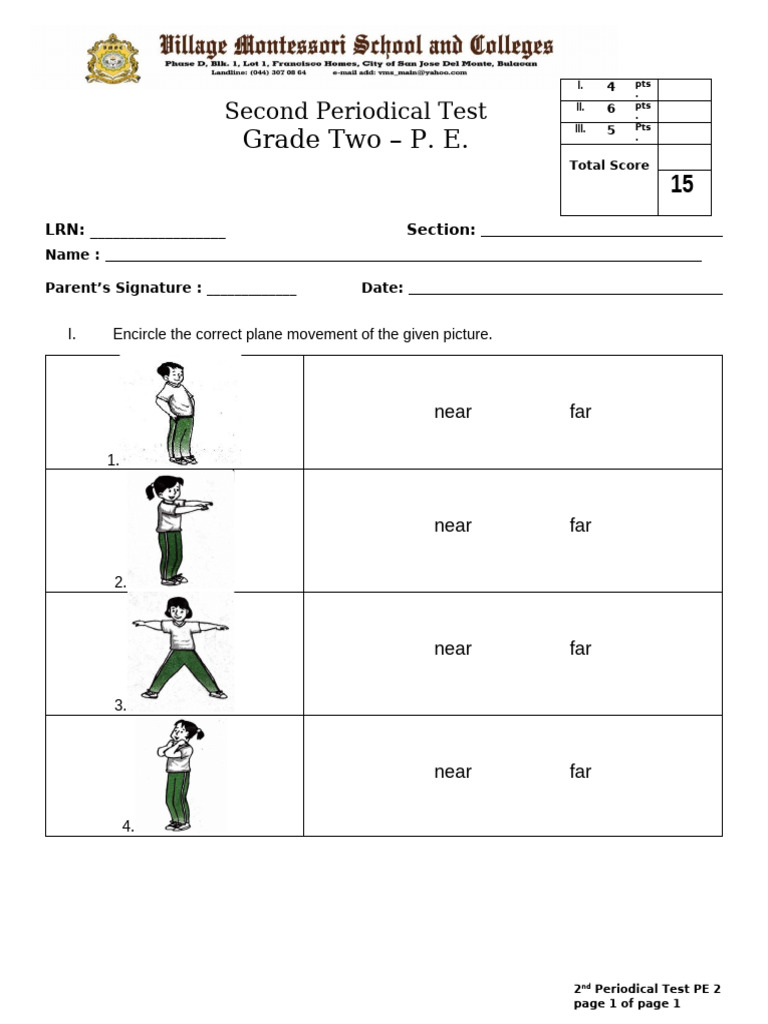 PE&Health - 2nd Periodical Test | PDF