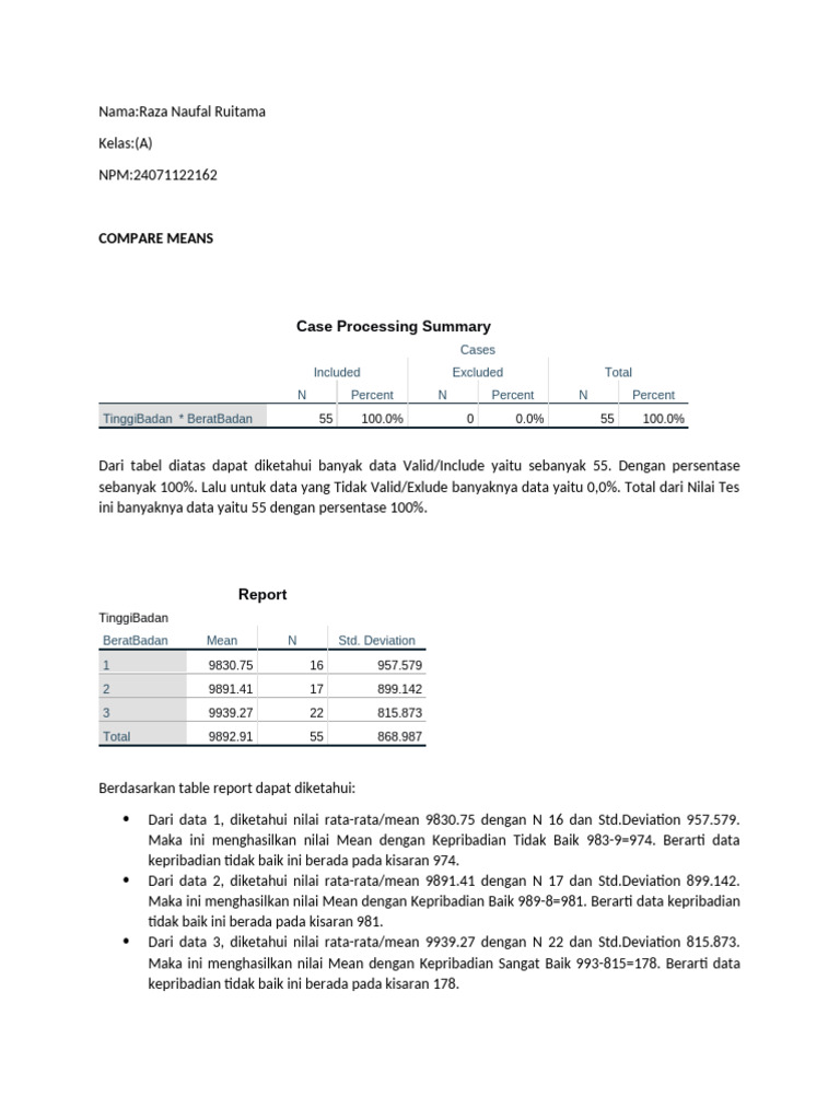 Analisis Compere Means | PDF