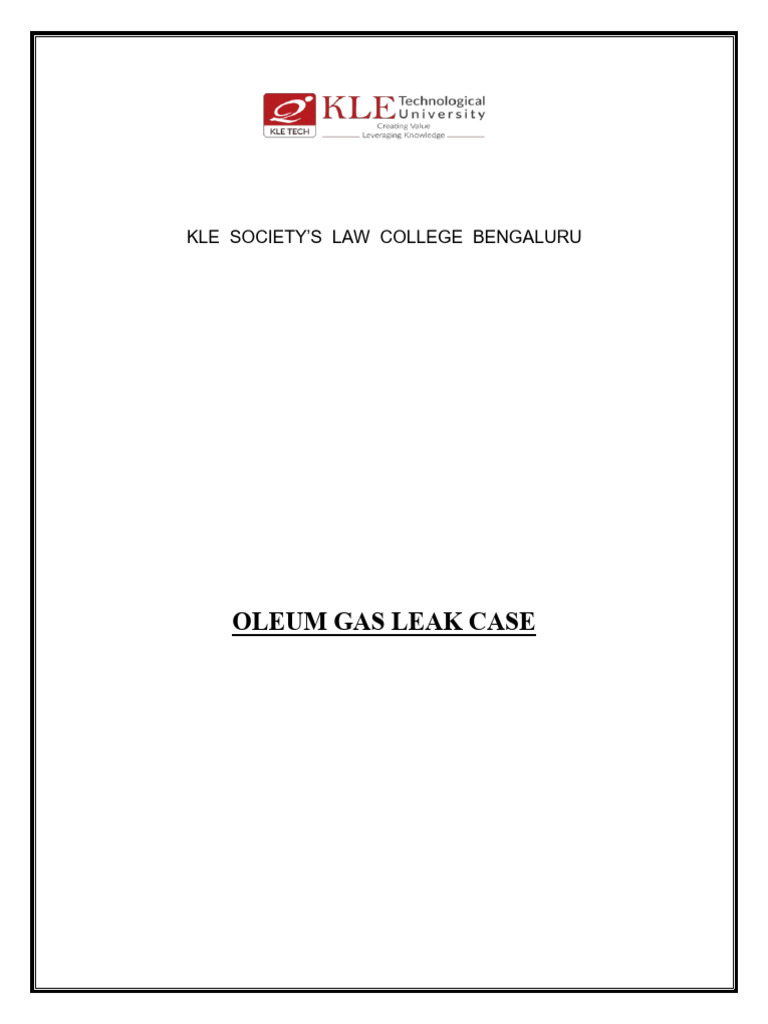 Oleum Gase Leak Case Study - GIRISH | PDF | Safety | Common Law