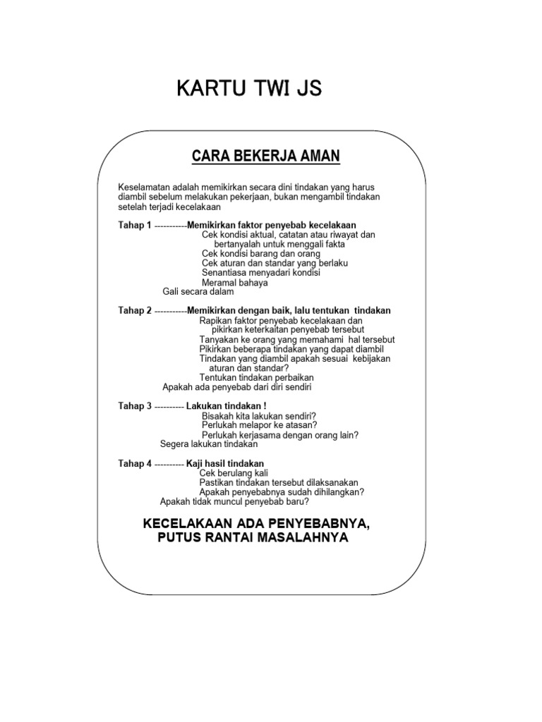 Kartu TWI JS | PDF