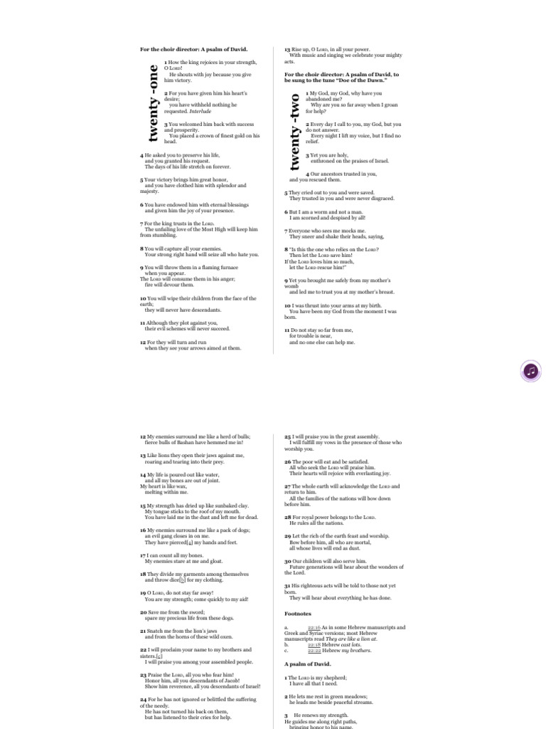 Bible Journal - NLT - Psalms | PDF | Glory (Religion) | David