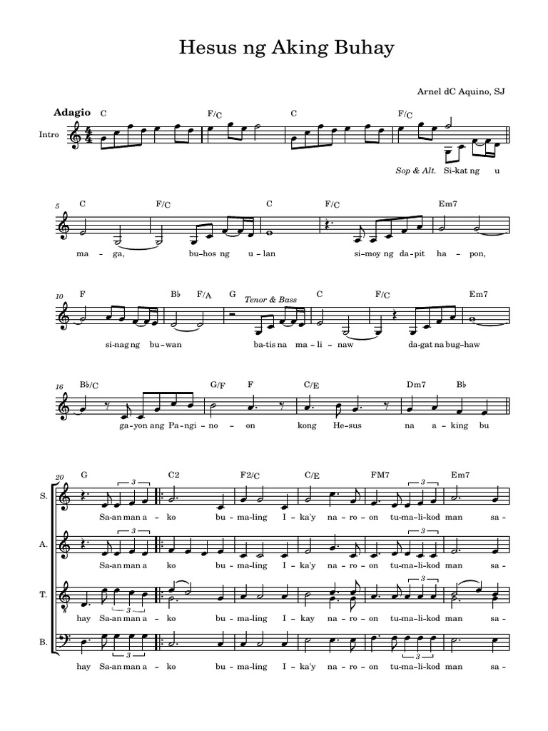 Hesus-ng-Aking-Buhay-Arranged | PDF