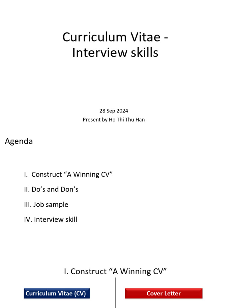 CV and Interview Skill | PDF