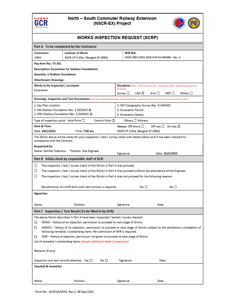 NSCR-LFBJV-S03A-ZWD-WIR-CN-000468 Rev. A-Merged | PDF | Civil Engineering