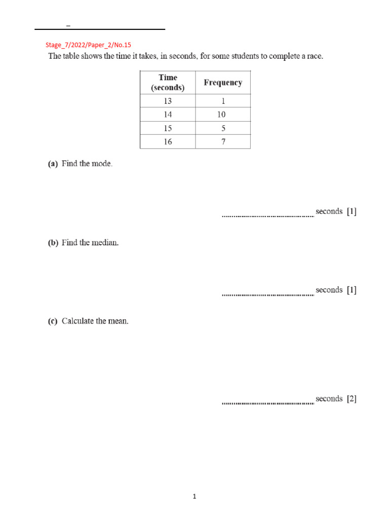 3 Averages Checkpoint Y9 Progression Math | PDF