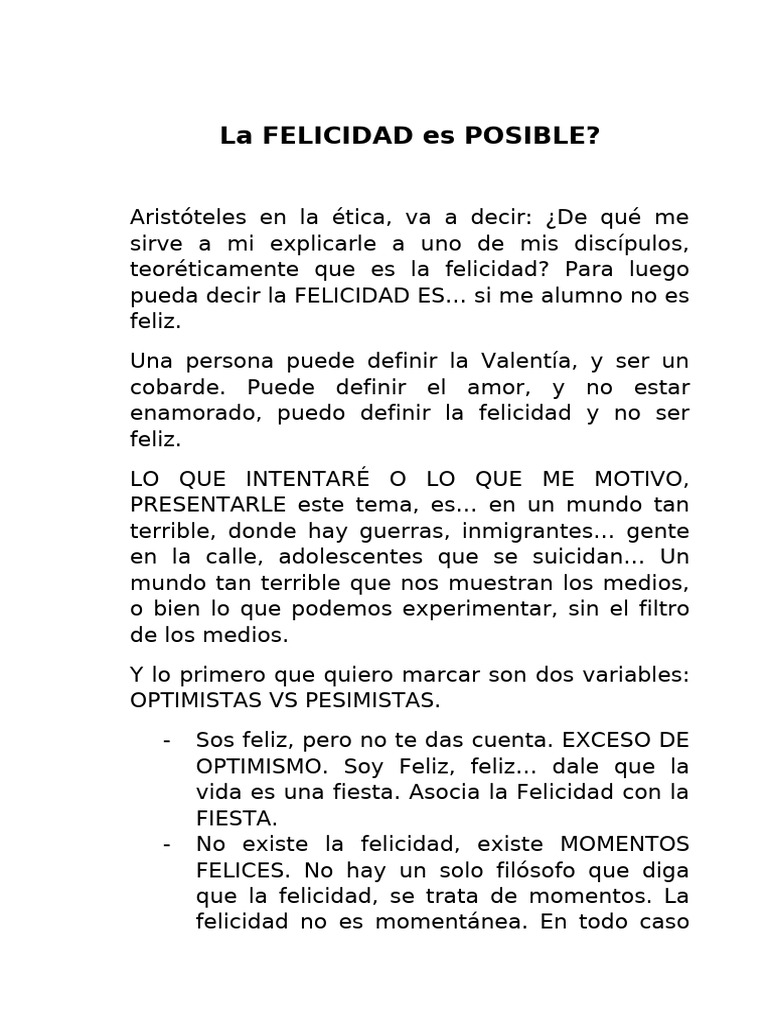 La FELICIDAD Es POSIBLE | PDF | Felicidad | Estoicismo