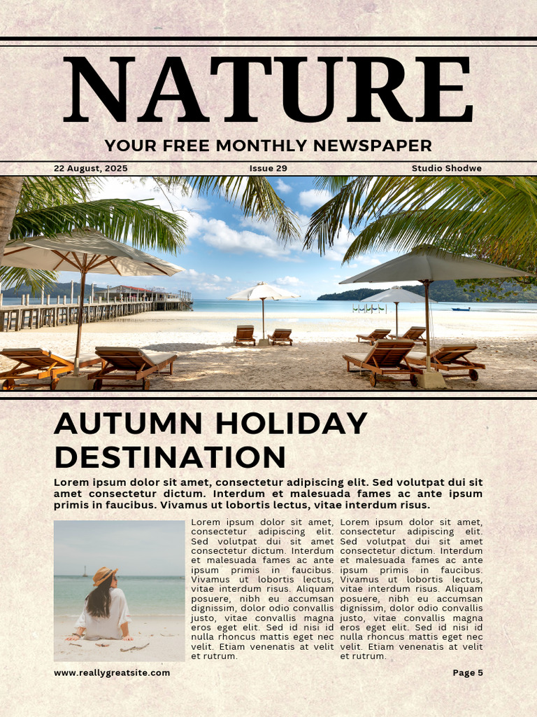 Cream and Beige Minimalist Travel Magazine | PDF