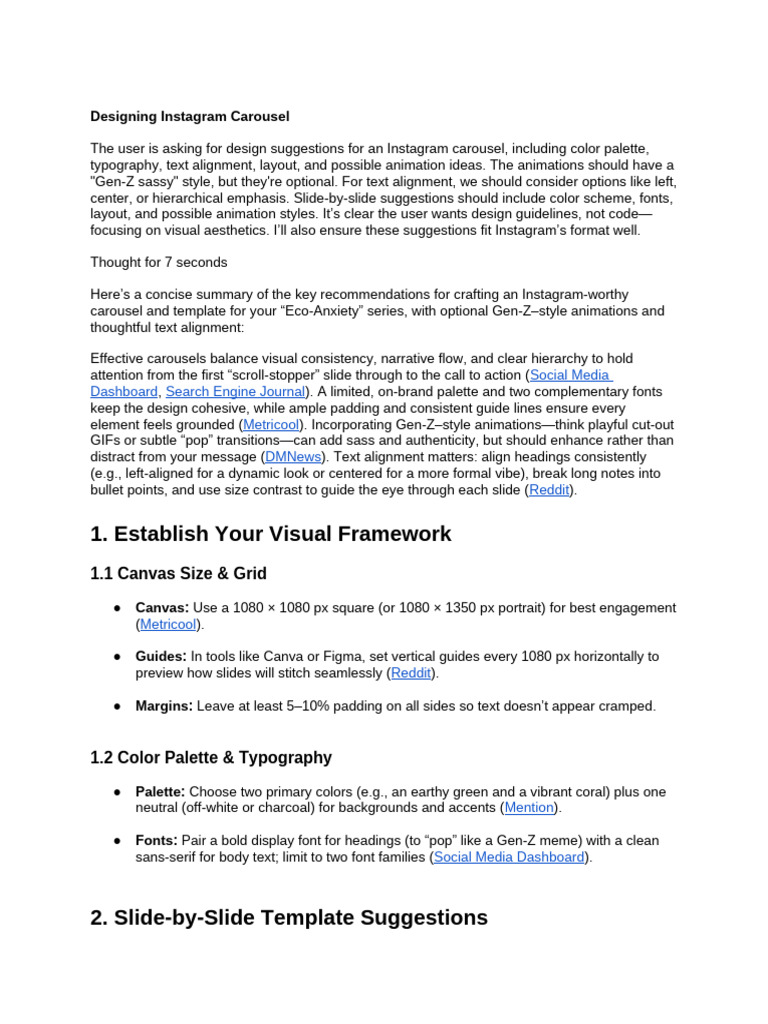 Designing Instagram Carousel | PDF | Page Layout | Typefaces