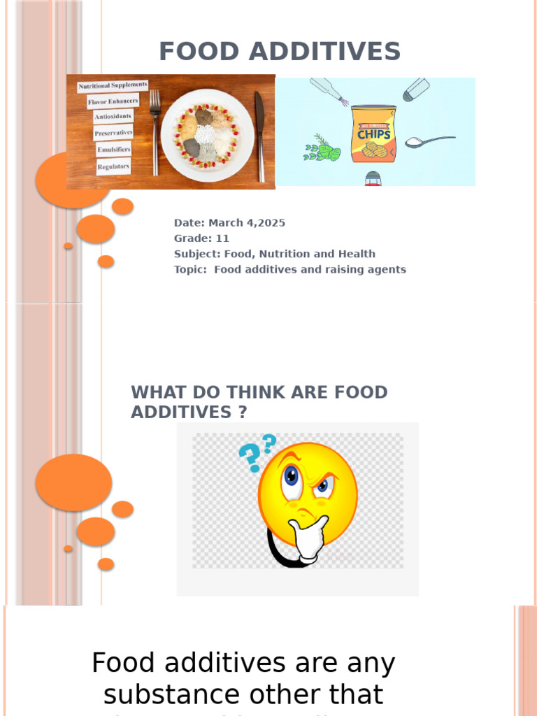 Understanding Food Additives and Raising Agents | PDF | Baking Powder ...