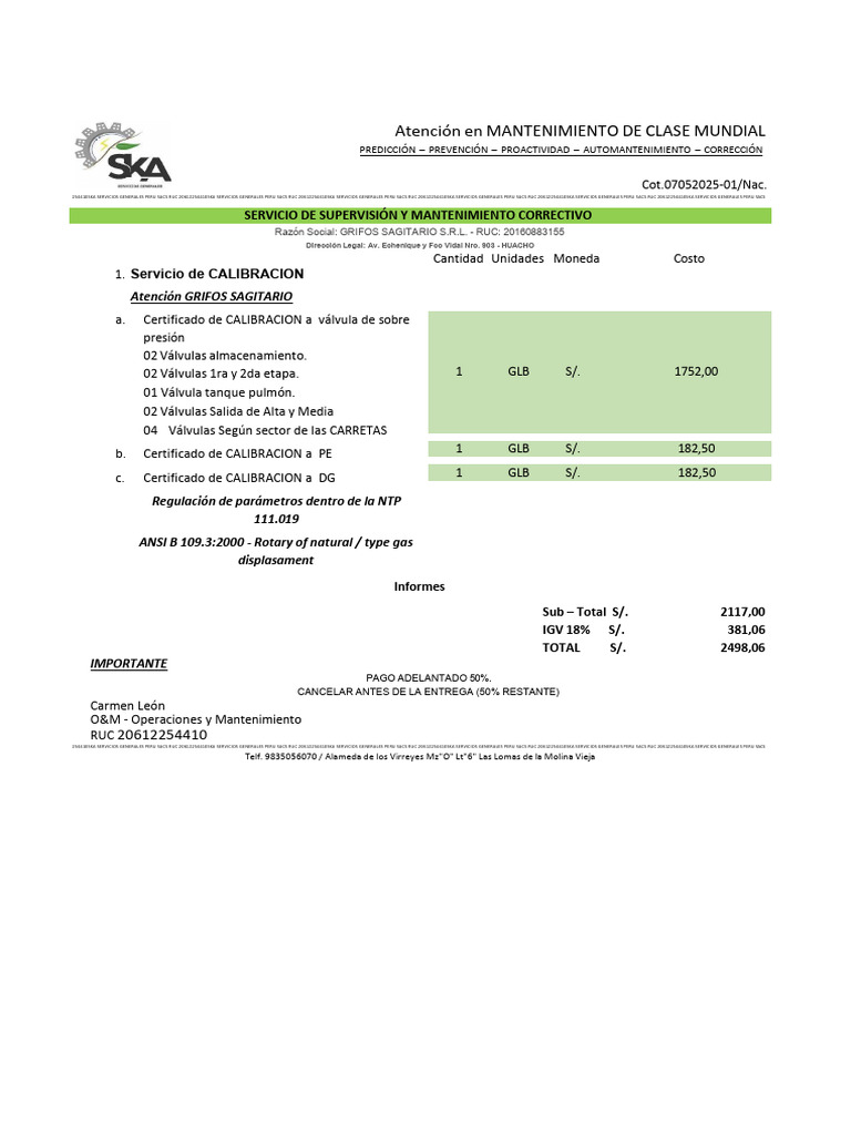 Cot 07052025-1 Valvulas de Seguridad Pe DG Soles | PDF