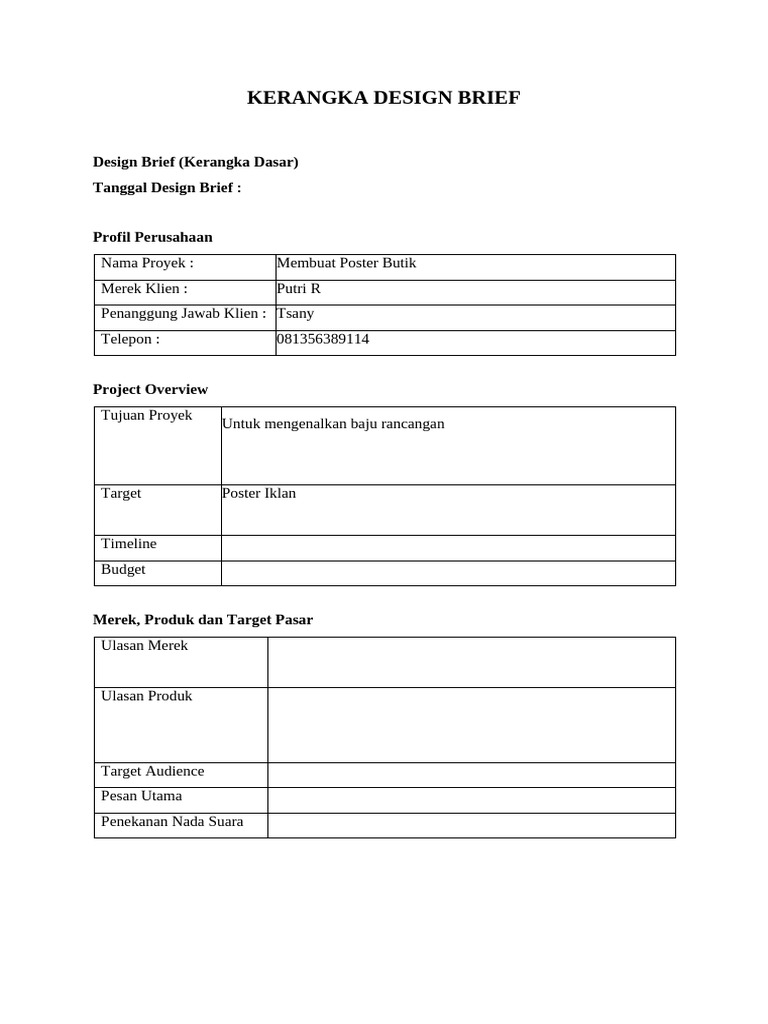 Kerangka Desain Brief | PDF