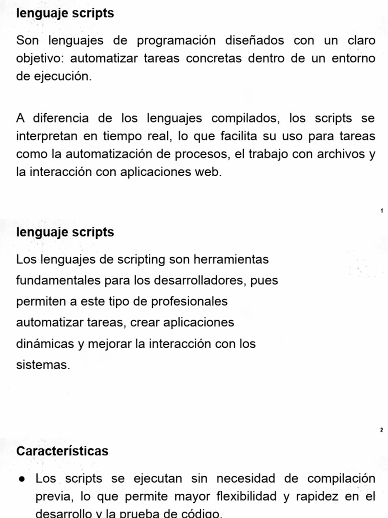 Lenguajes de Scripting y Estructuras IF | PDF | Lenguaje de escritura ...