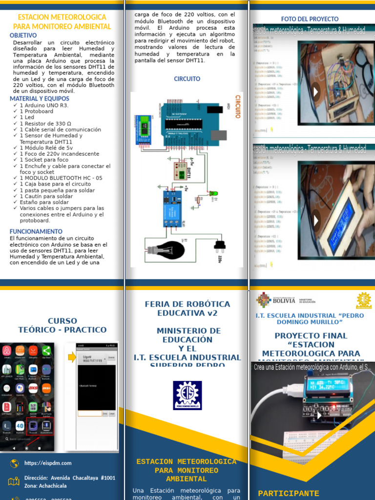 Tríptico Estación Meteorológica - Feria Robotica | PDF | Arduino | Diodo emisor de luz