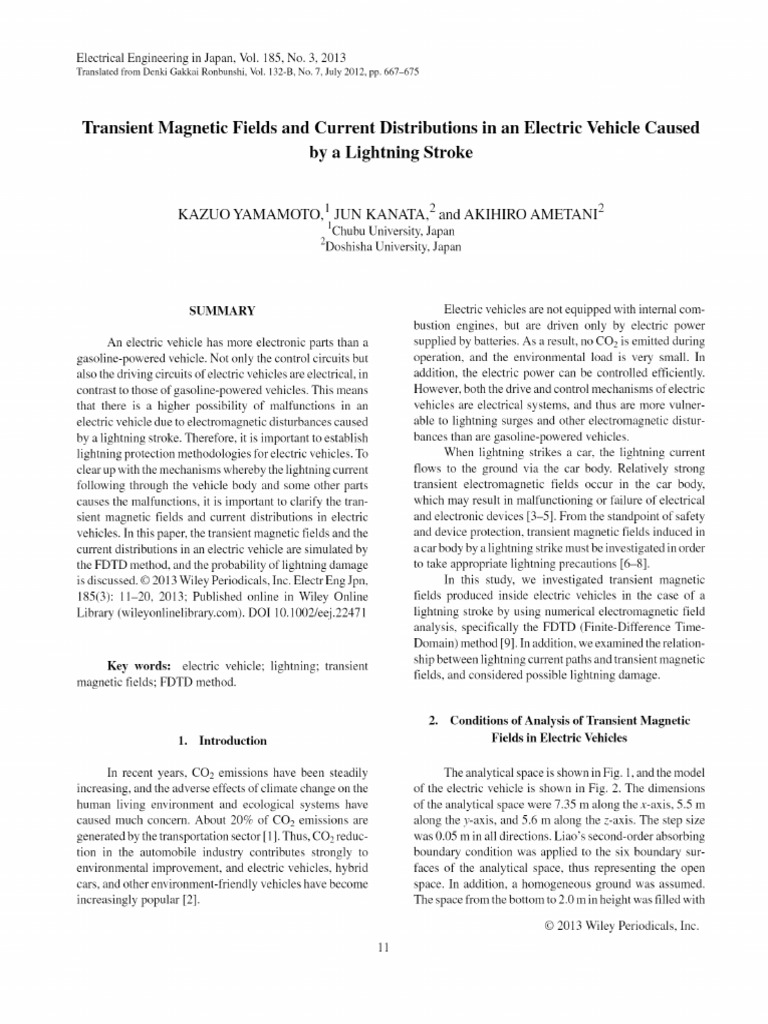 Transient Magnetic Fields and Current Distributions in An Electric ...