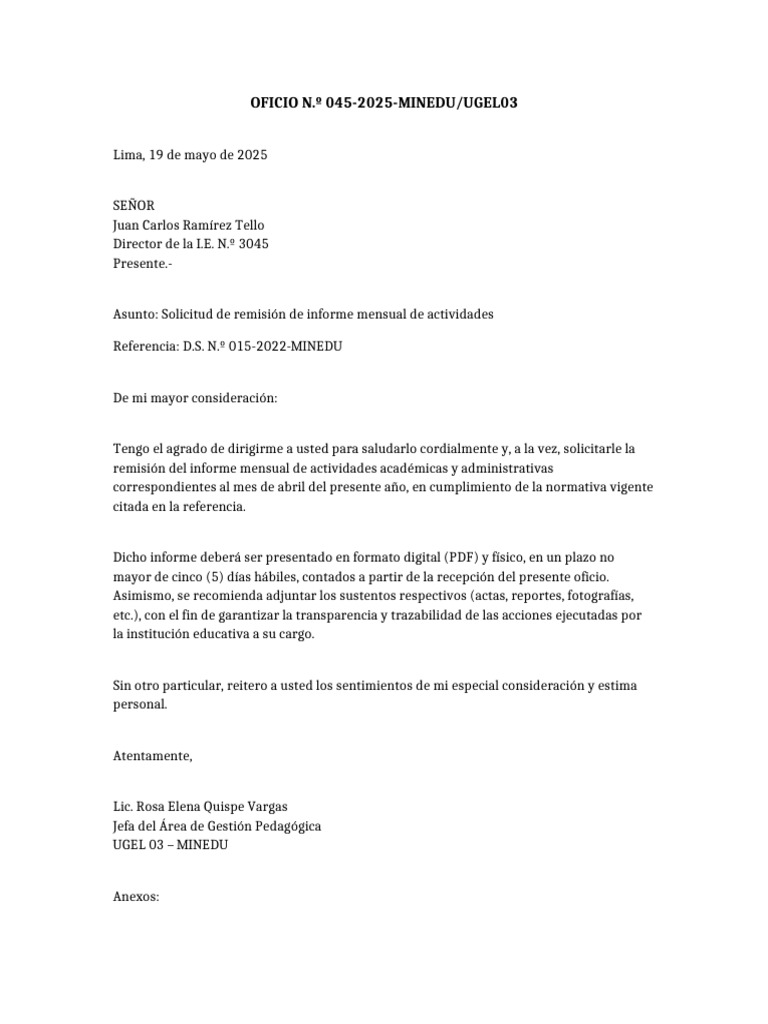 Oficio Ejemplo | PDF