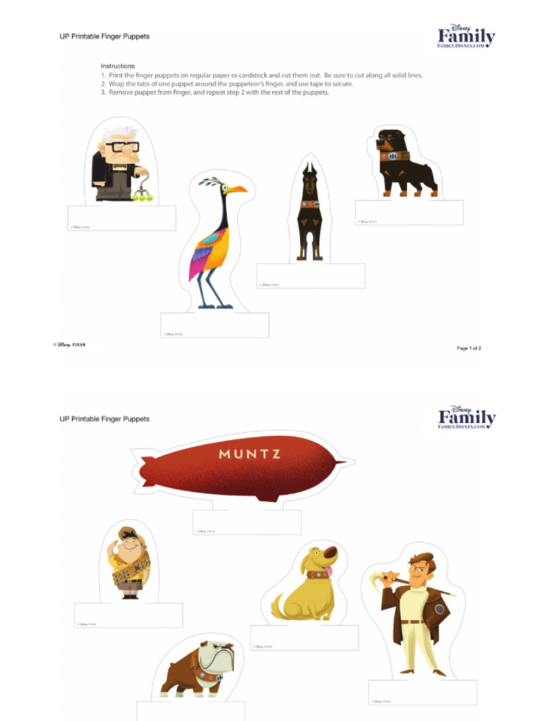 Up Finger Puppets Printables 0211 - FDCOM | PDF