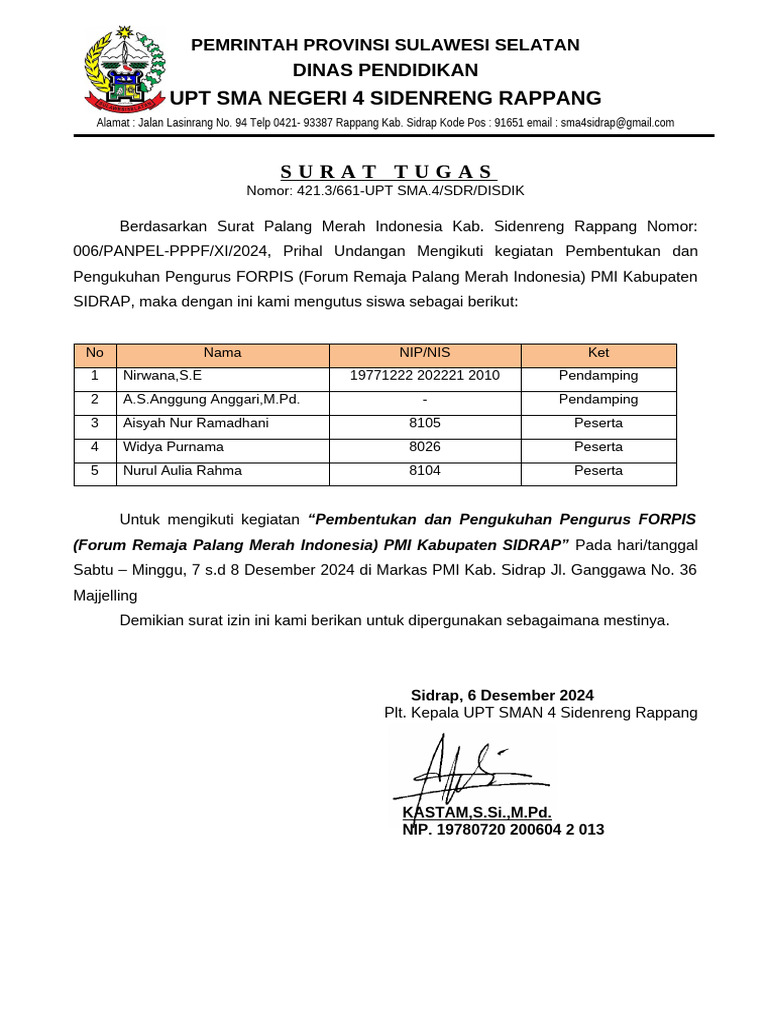 Surat Tugas 15-16 | PDF