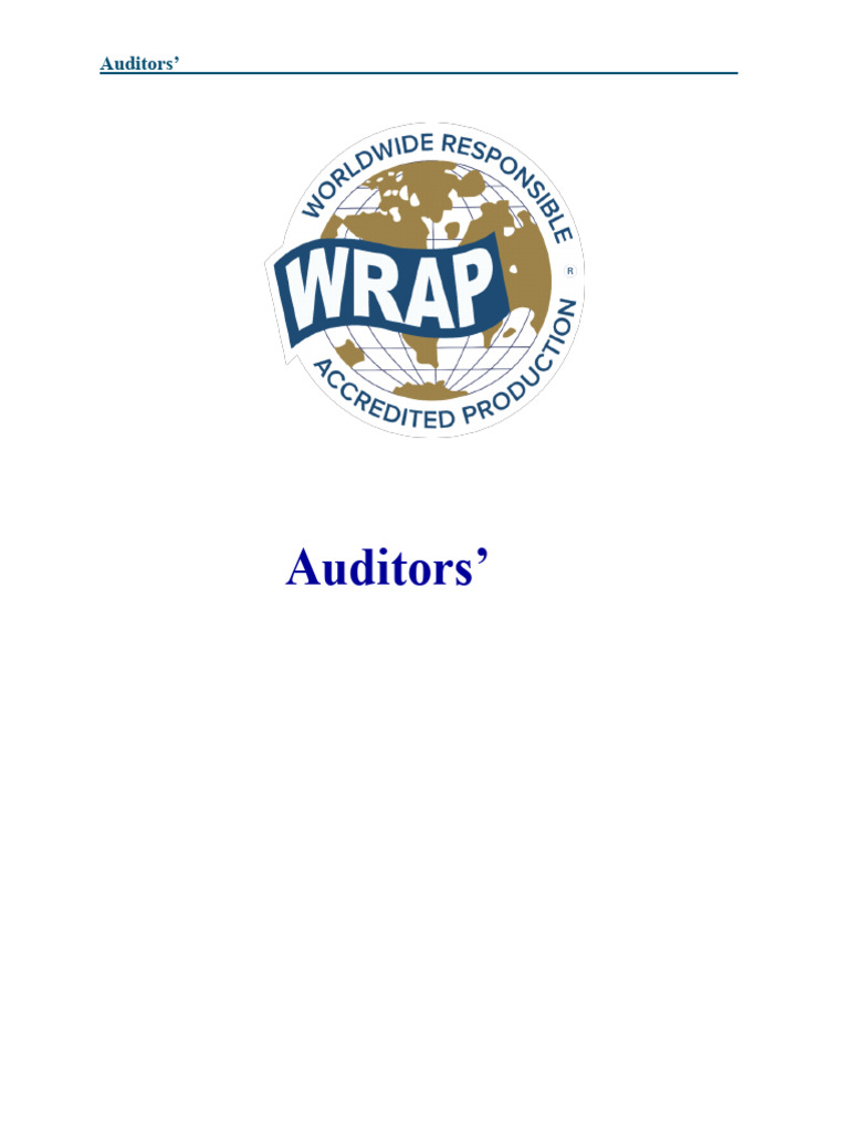 WRAP Auditors-Handbook | PDF | Audit | Conflict Of Interest
