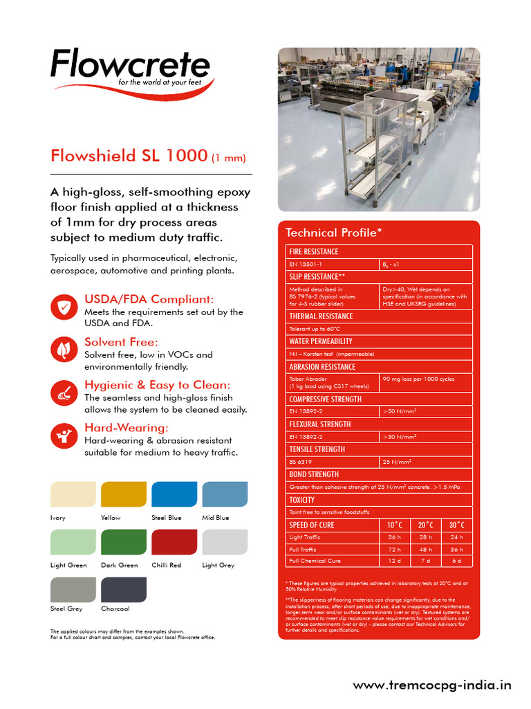 Tremco CPG System Data Sheet Flowshield SL 1000 | PDF | Materials ...