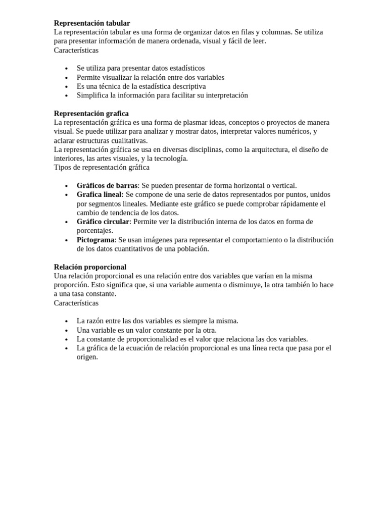 Relacion Proporciona y Representación Tabular y Grafica | PDF