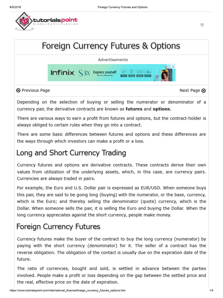Foreign Currency Futures & Options Guide | PDF | Futures Contract ...