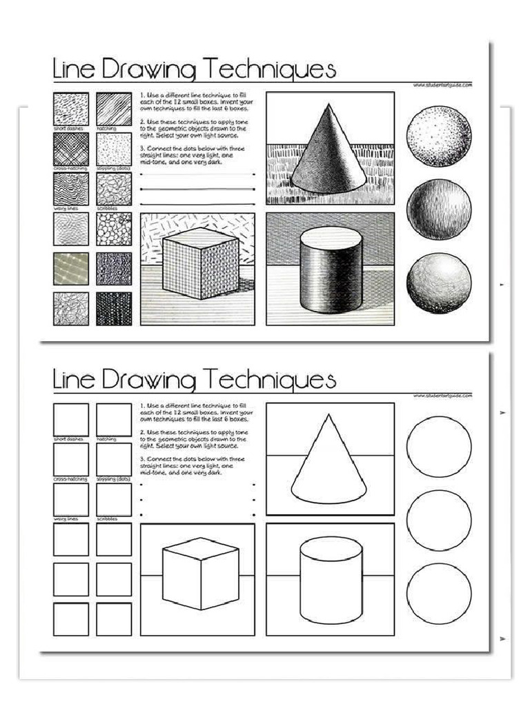 3D Shading Worksheet | PDF