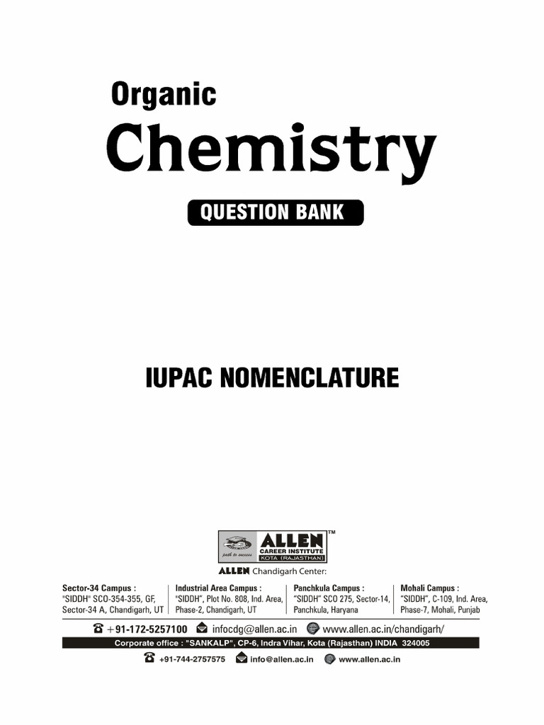 Cover Page Iupac Nomenclature | PDF