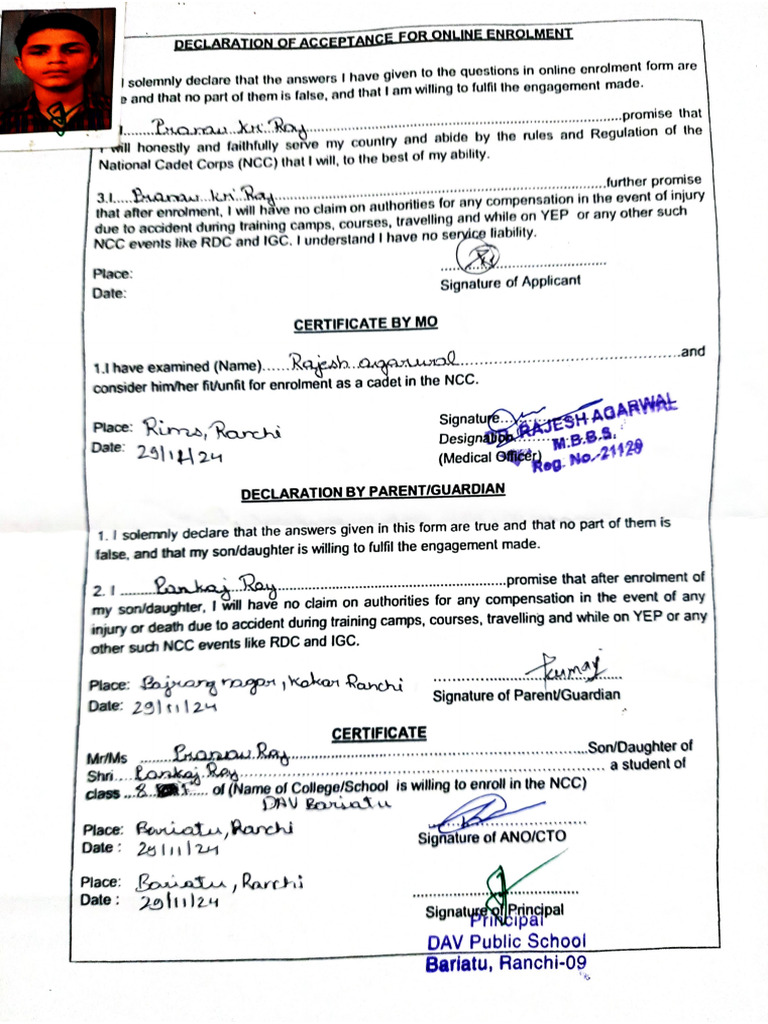 NCC Form | PDF