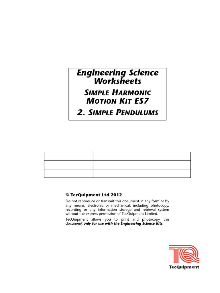 ES7 Exp 2 - Simple Pendulums - 1012 | PDF | Pendulum