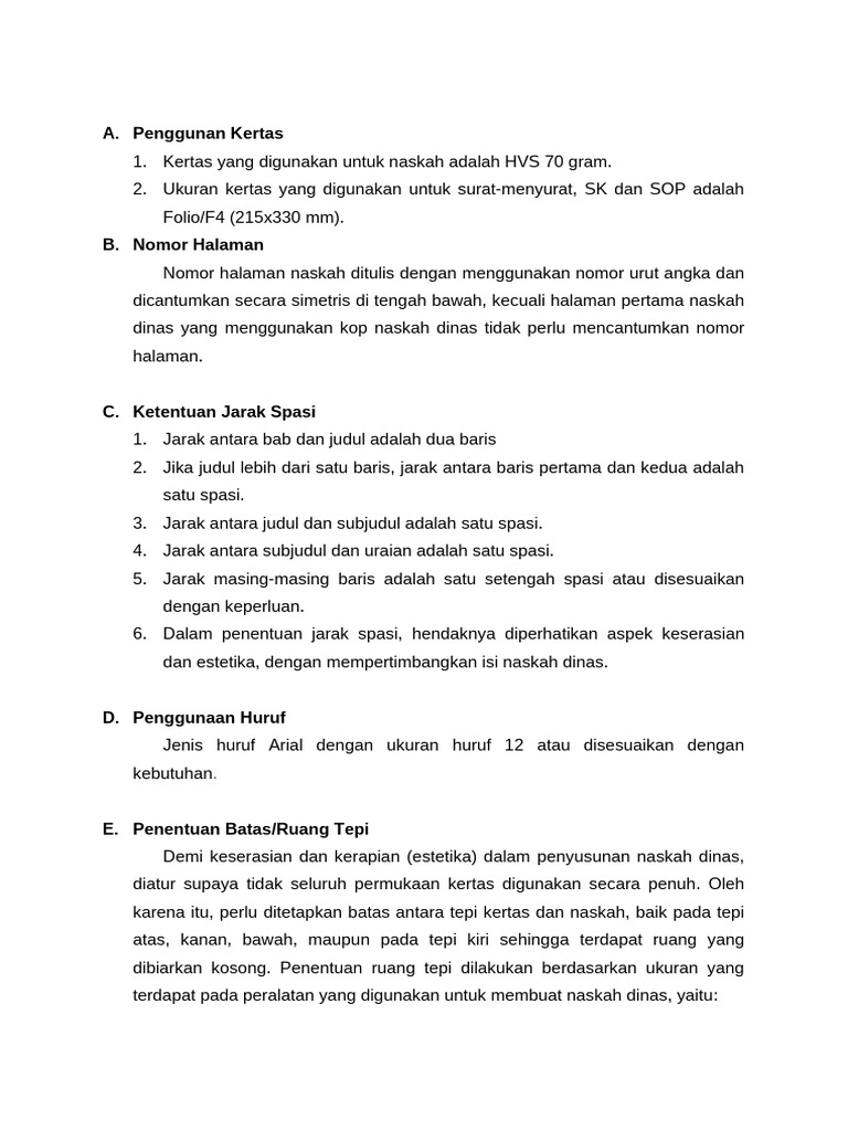 Aturan Margin Surat Resmi dan Spasi | PDF
