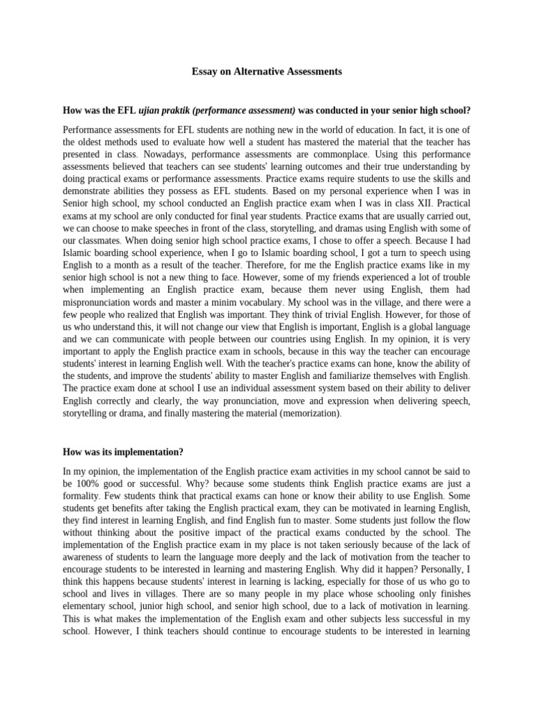 Enhancing EFL Performance Assessments | PDF | English Language | Teachers