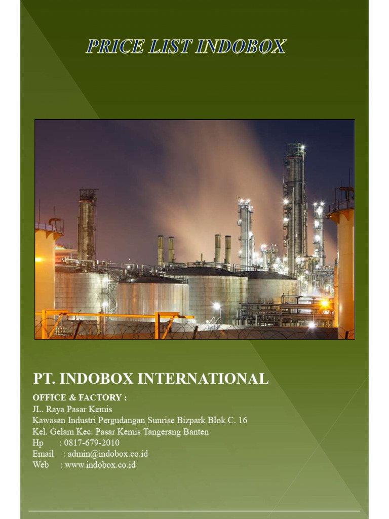 Price List Pt. Indobox International 2024 | PDF