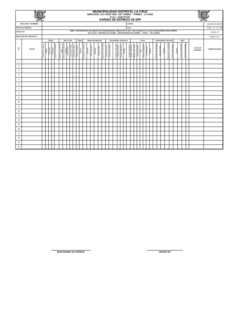 FORMATO EPP - SST-FR.011 Kardex Entrega EPP | PDF | Moda