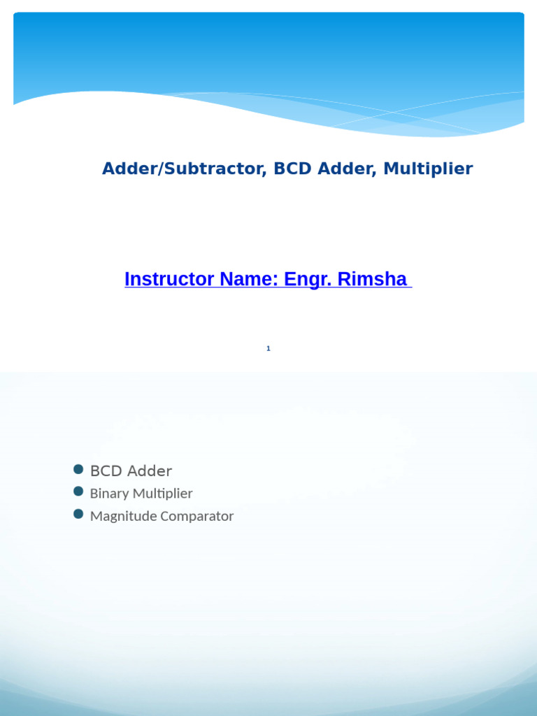 BCD Adder and Binary Multiplier Guide | PDF | Binary Coded Decimal ...
