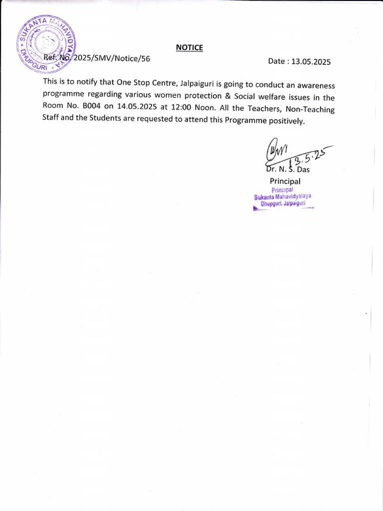 Notice For Awarness Programme | PDF