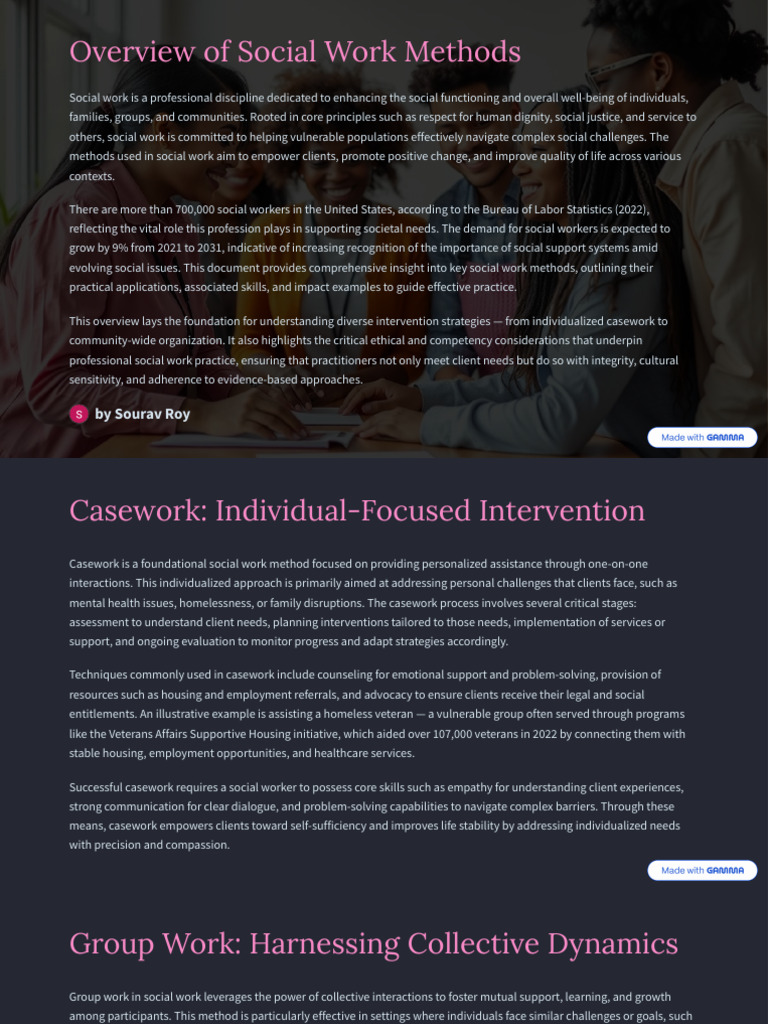 Overview of Social Work Methods | PDF | Social Work | Mental Health